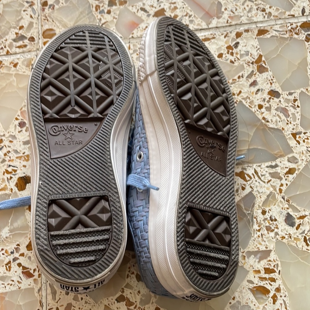Light Blue, Woven Converse Chucks Shoes Sneakers Sz 7… - Gem